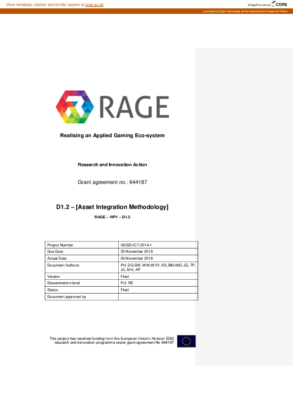 (PDF) D1.2 – Asset Integration Methodology