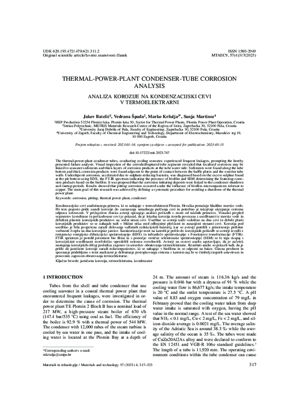 (PDF) Thermal-Power-Plant Condenser-Tube Corrosion Analysis