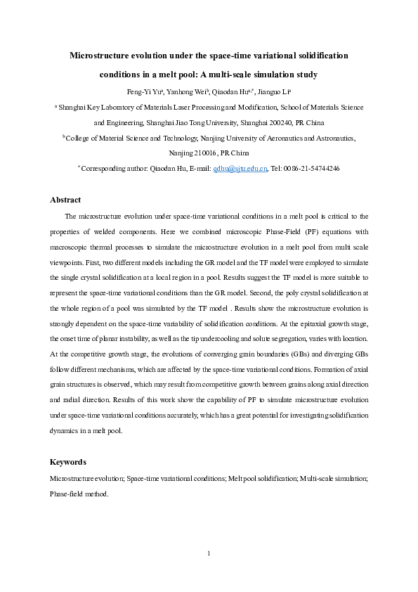 Pdf Microstructure Evolution Under The Space Time Variational