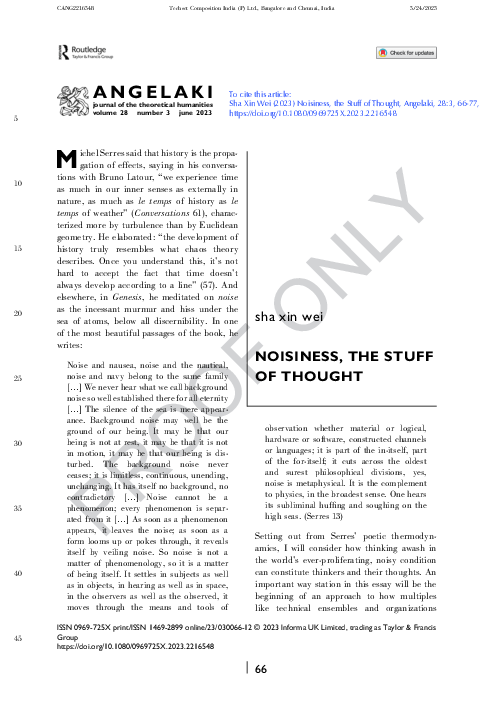 (PDF) Noisiness, the Stuff of Thought 2023 (proof)