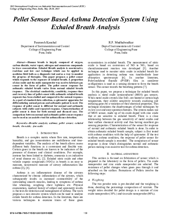 (PDF) Pellet sensor based asthma detection system using exhaled breath ...