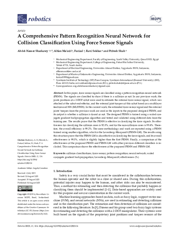 (PDF) A Comprehensive Pattern Recognition Neural Network for Collision Classification Using ...