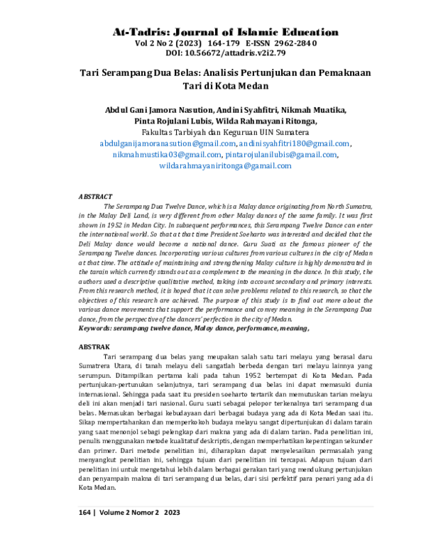 (PDF) Tari Serampang Dua Belas
