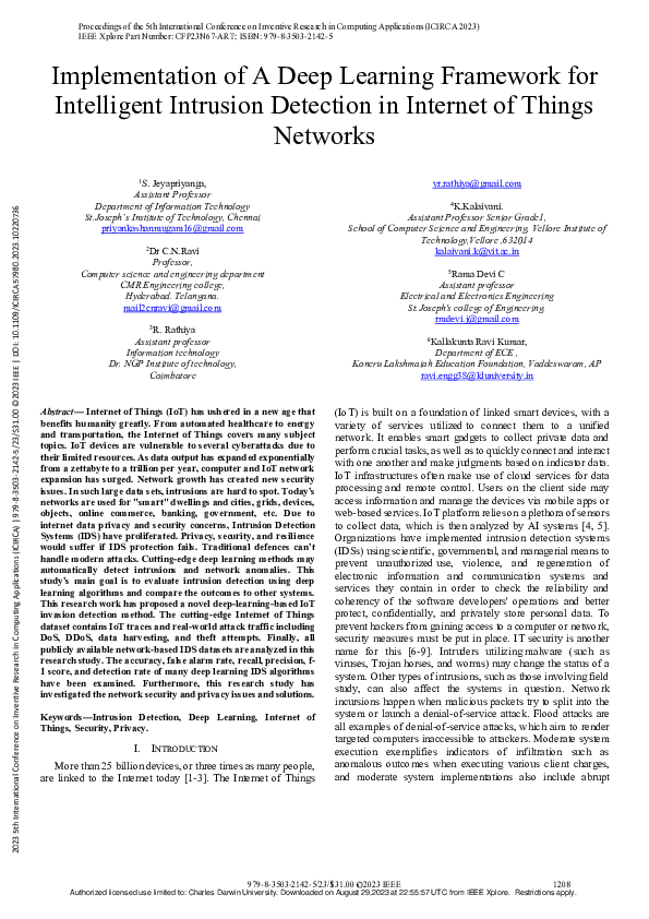 (PDF) Implementation of A Deep Learning Framework for Intelligent ...