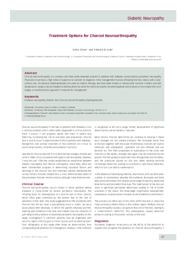 (PDF) Treatment Options for Charcot Neuroarthropathy