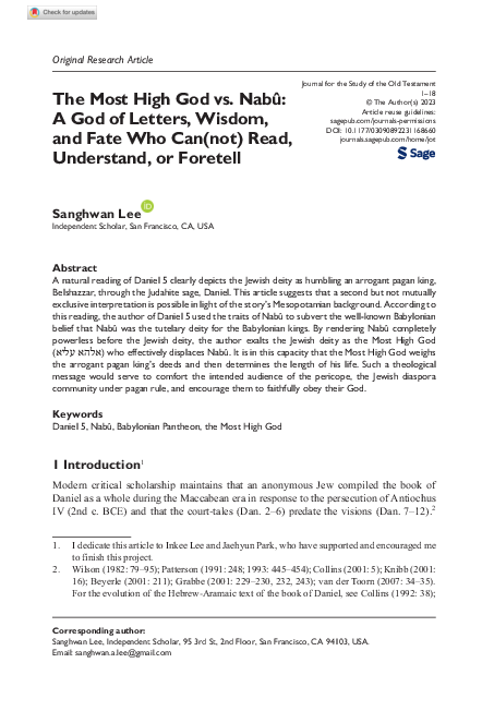 (PDF) The Most High God vs. Nabû: A God of Letters, Wisdom, and Fate ...