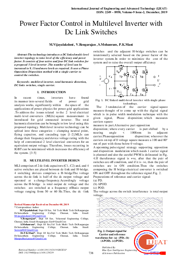 (PDF) Power Factor Control in Multilevel Inverter with Dc Link Switches ...