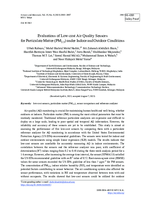 Pdf Smart Multi Sensor Calibration Of Low Cost Particulate Matter Monitors Edwin Carlos