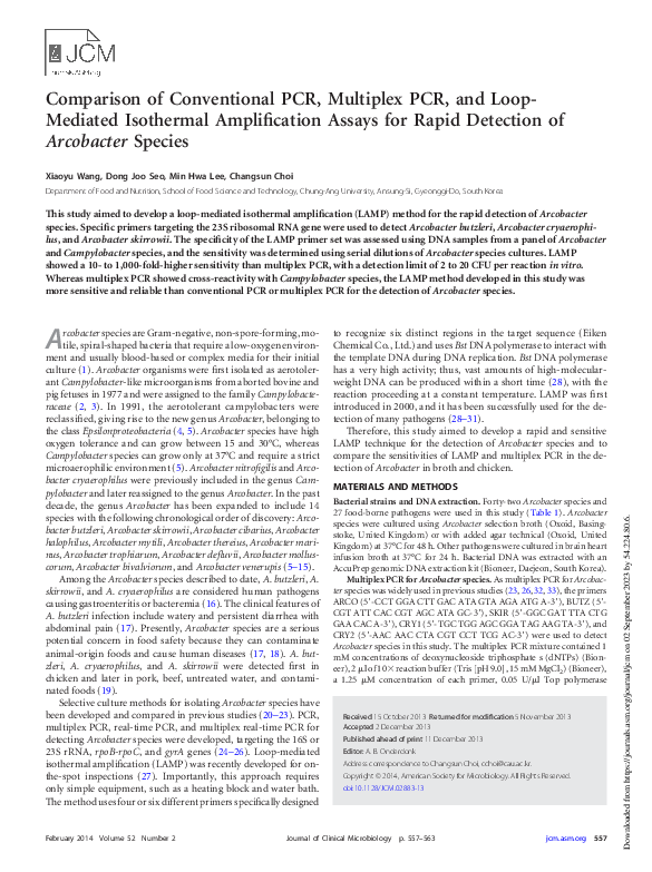 (PDF) Comparison of Conventional PCR, Multiplex PCR, and Loop-Mediated Isothermal Amplification ...