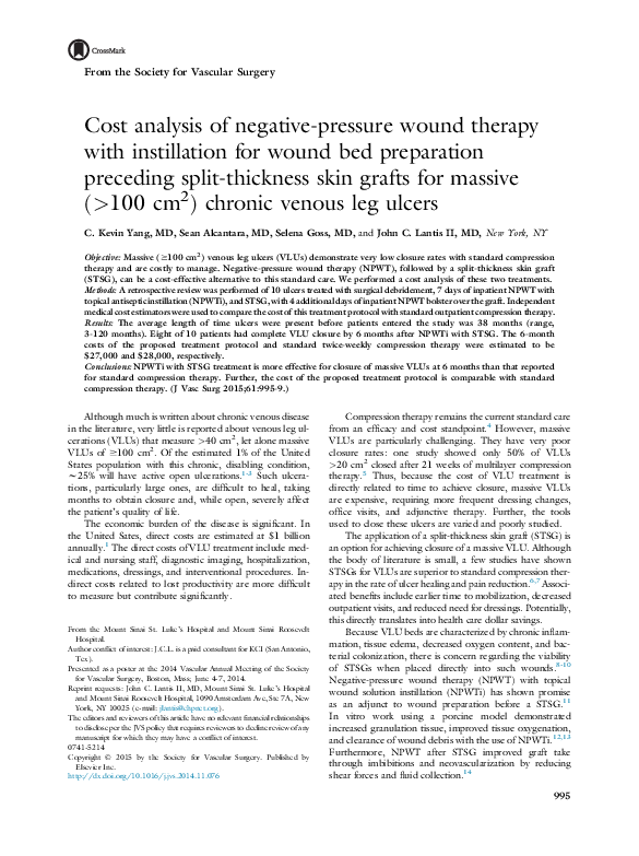 (PDF) Cost analysis of negative-pressure wound therapy with ...