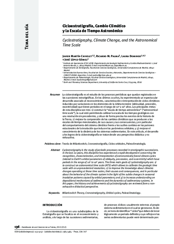 (PDF) Cyclostratigraphy, Climate Change, and the Astronomical Time Scale