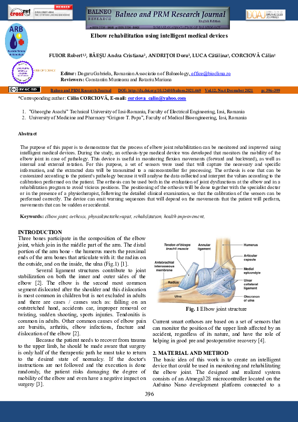 (PDF) Elbow rehabilitation using intelligent medical devices