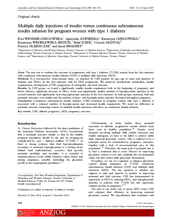 (PDF) Multiple daily injections of insulin versus continuous ...