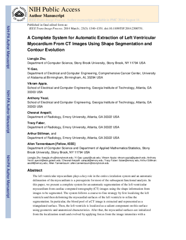 (PDF) A Complete System for Automatic Extraction of Left Ventricular ...