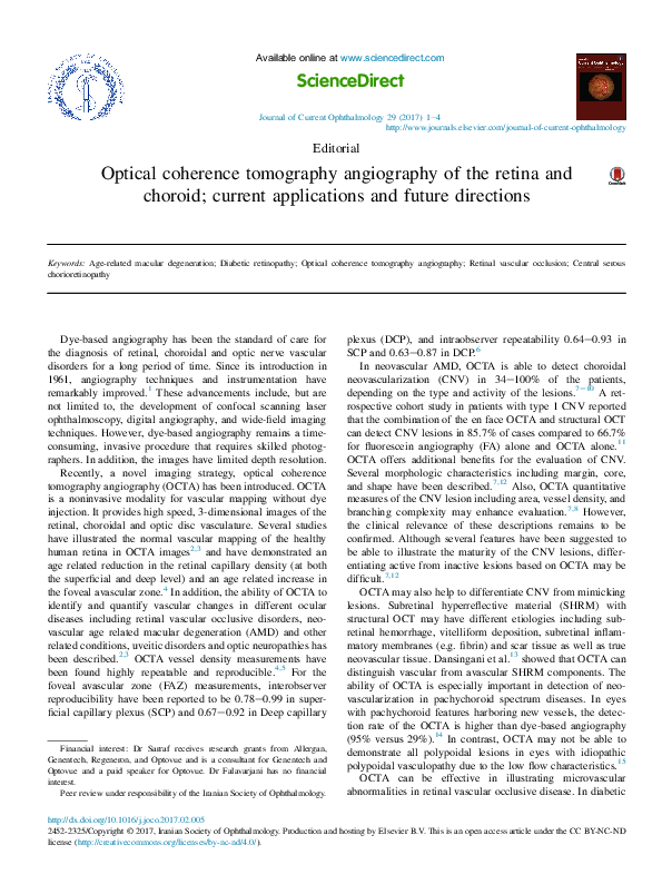 (PDF) Optical Coherence Tomography Angiography of Retinal Venous Occlusion