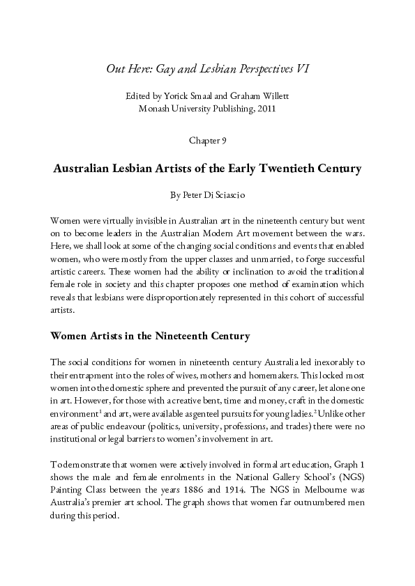 (PDF) Australian Lesbian Artists of the Early Twentieth Century