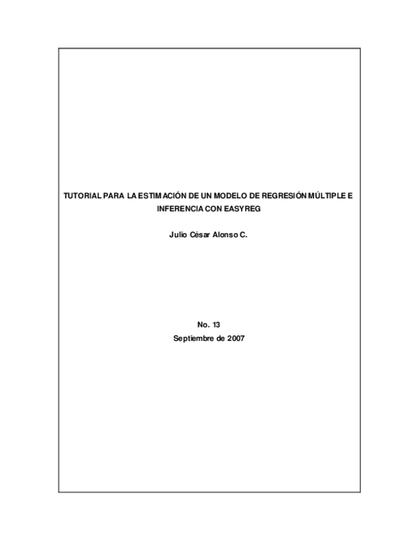(PDF) Tutorial para la estimaci n de un modelo de regresi n multiple e inferencia con EasyReg