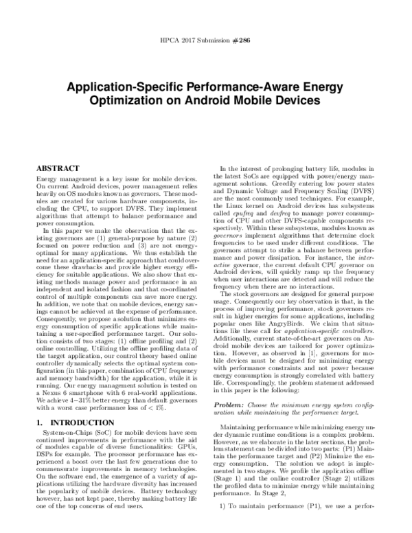 Pdf Energy Optimization For Android Apps
