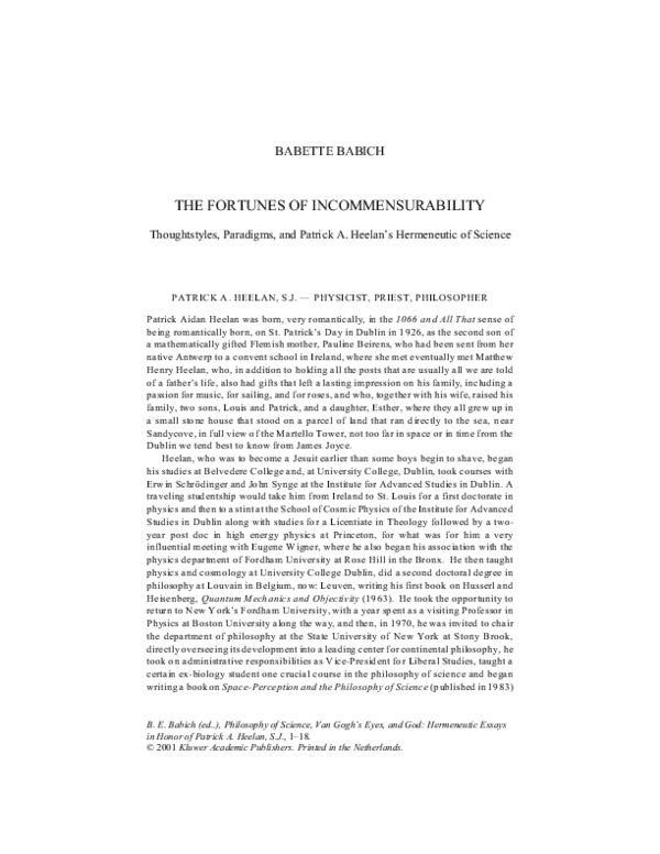 (PDF) The Fortunes of Incommensurability: Thoughtstyles, Paradigms, and ...