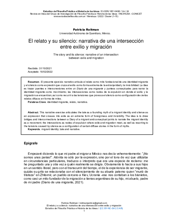 (PDF) El relato y su silencio
