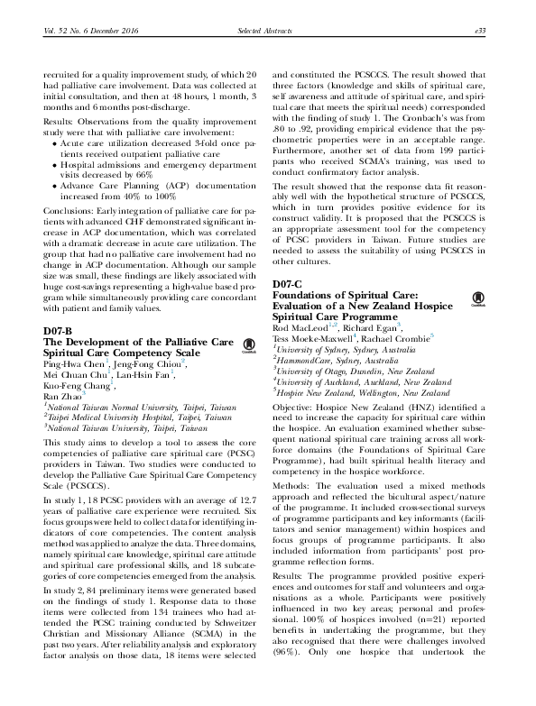(PDF) D07-B The Development of the Palliative Care Spiritual Care ...