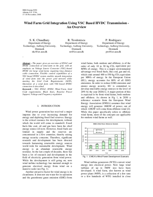 (PDF) Wind farm grid integration using VSC based HVDC transmission-an ...