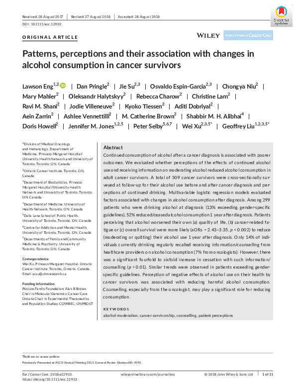 (PDF) Patterns, perceptions and their association with changes in ...