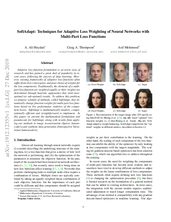 (PDF) SoftAdapt: Techniques for Adaptive Loss Weighting of Neural ...