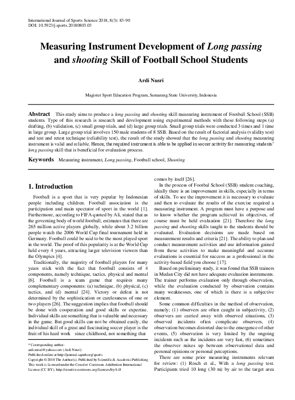 (PDF) Measuring Instrument Development of Long passing and s hooting ...