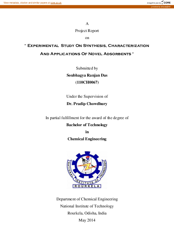(PDF) Experimental study on synthesis, characterization and ... (PDF) Experimental study on synthesis, characterization and ...