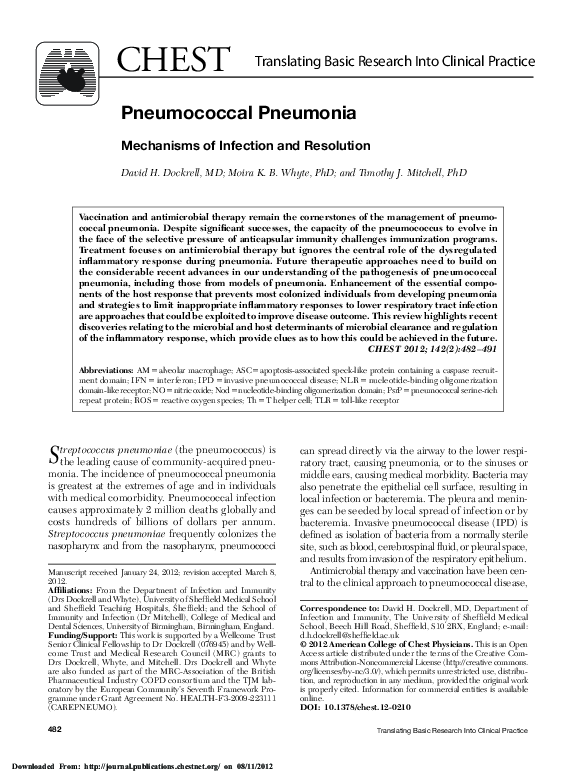 (PDF) Pneumococcal Pneumonia