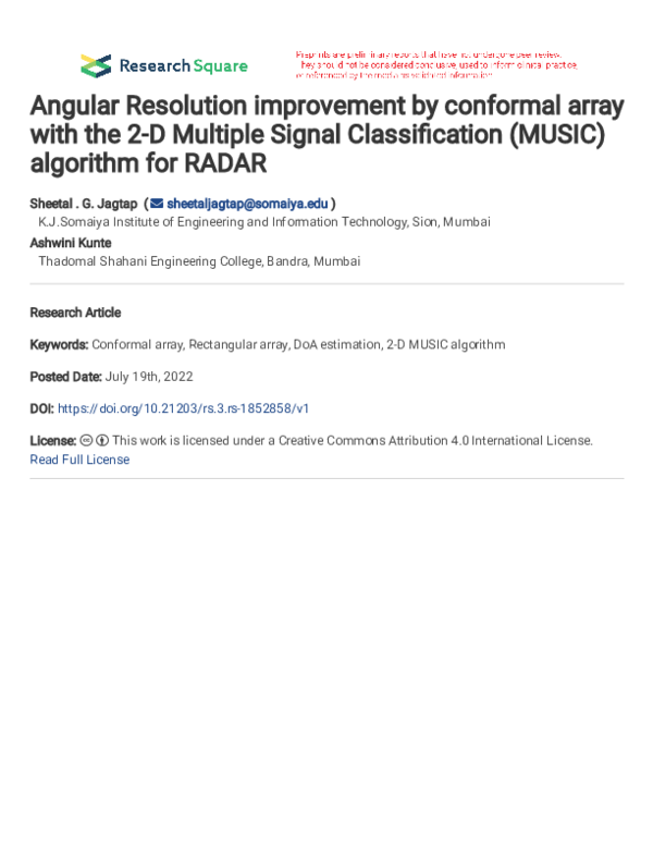 (PDF) Angular Resolution improvement by conformal array with the 2-D ...