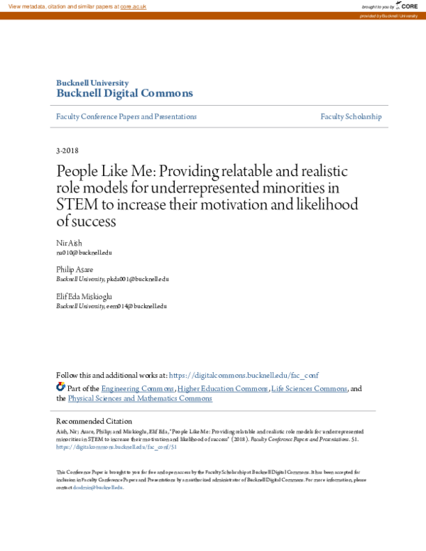 (PDF) People Like Me: Providing relatable and realistic role models for ...