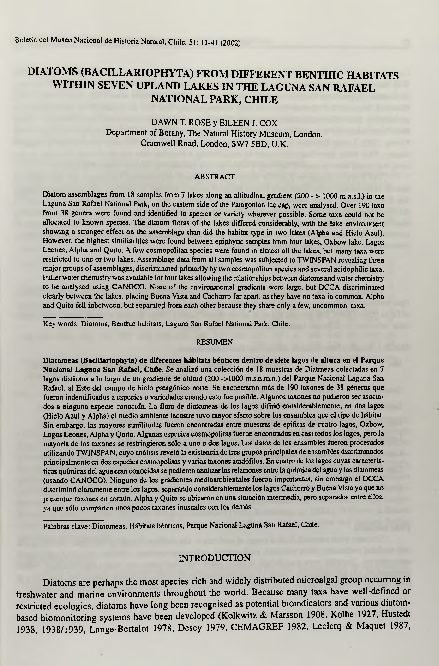 (PDF) Diatoms (Bacillariophyta) from different benthic habitats within ...