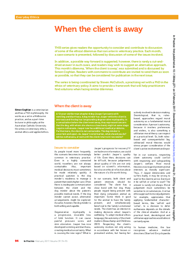 (PDF) When the client is away