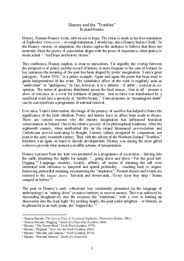 (PDF) Bourke - Heaney and the "Troubles"