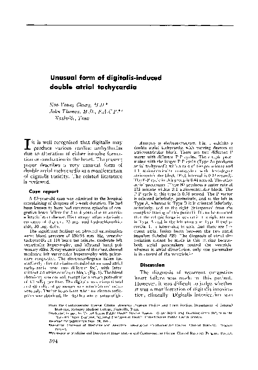 (PDF) Unusual form of digitalis-induced double atrial tachycardia ...