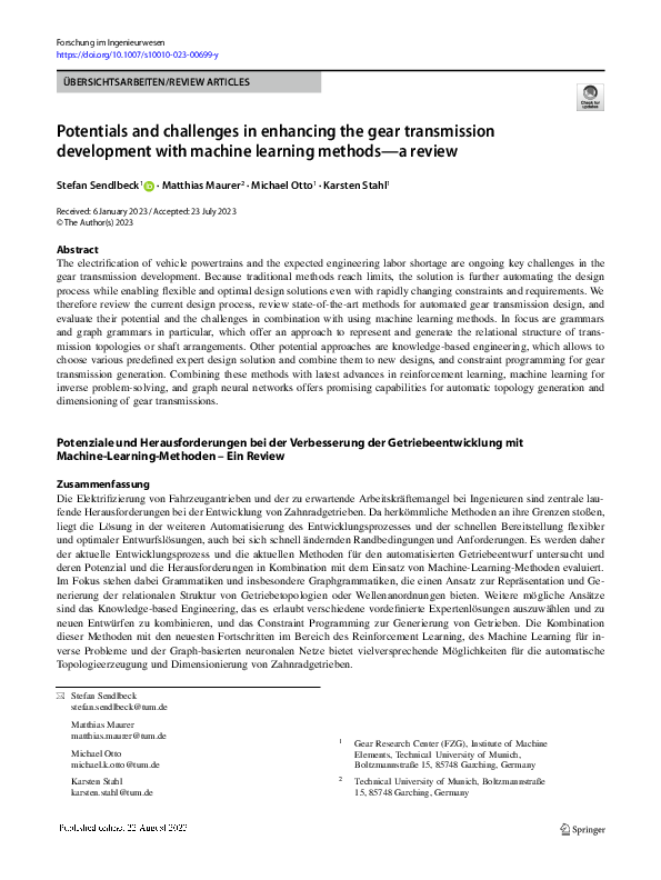 (PDF) Potentials and challenges in enhancing the gear transmission development with machine ...