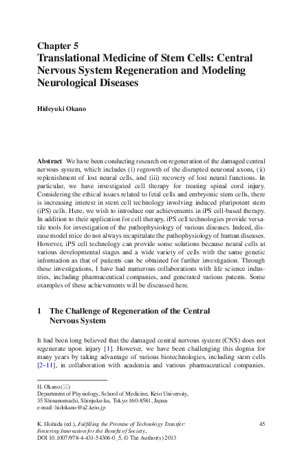 (PDF) Translational Medicine of Stem Cells: Central Nervous System ...