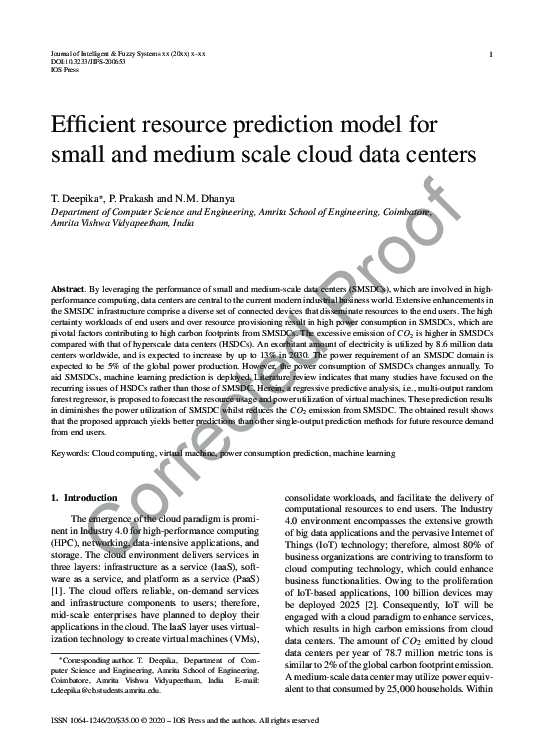 (PDF) Efficient resource prediction model for small and medium scale ...