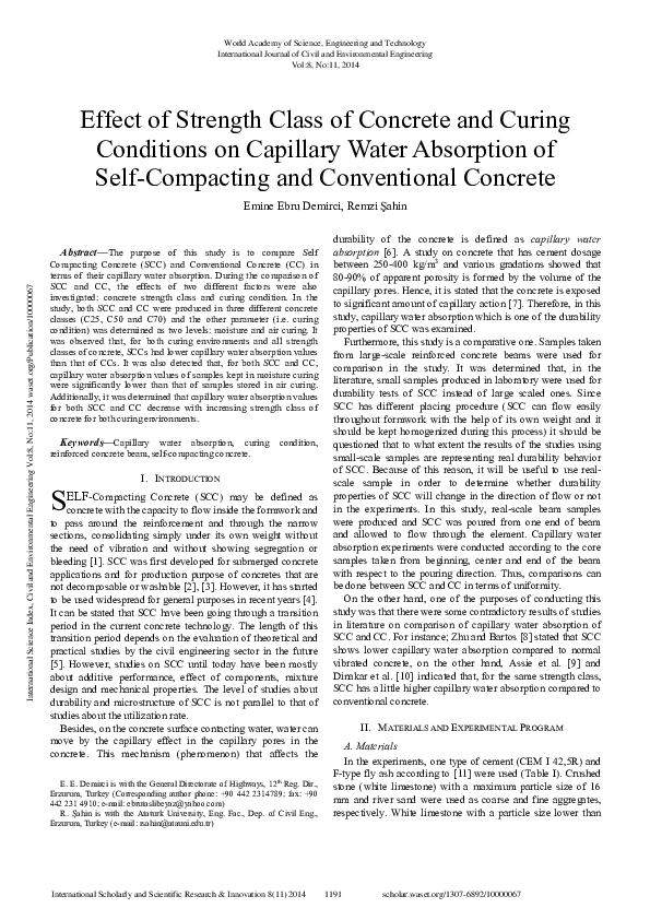 (PDF) Effect Of Strength Class Of Concrete And Curing Conditions On ...