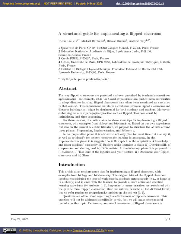 (PDF) A Structured Guide for Implementing a Flipped Classroom