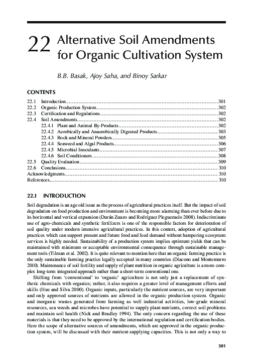(PDF) Alternative Soil Amendments for Organic Cultivation System