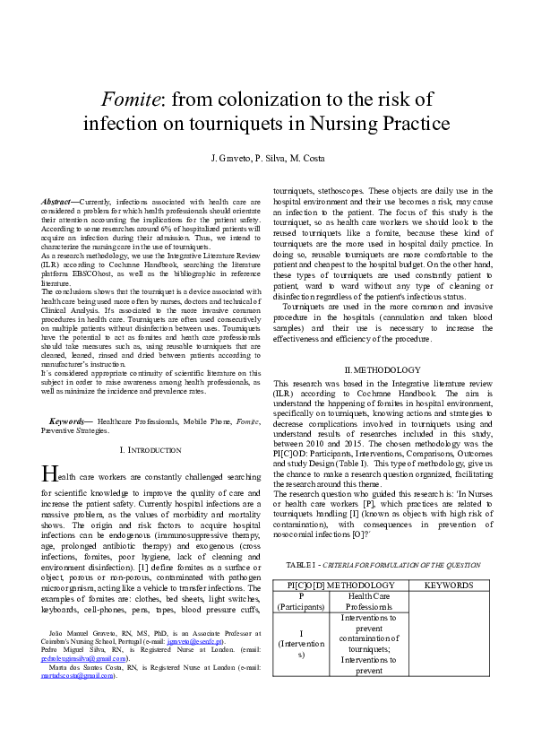 (PDF) Fomites: From Colonization to the Risk of Infection on ...