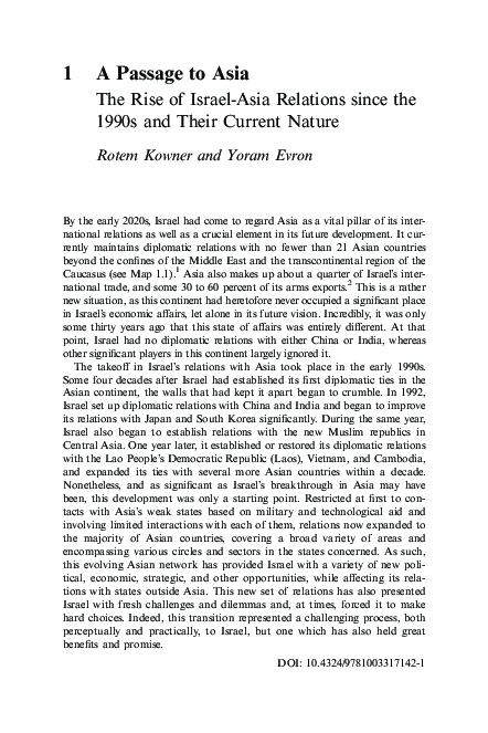 (PDF) A Passage to Asia: The Rise of Israel-Asia Relations since the ...
