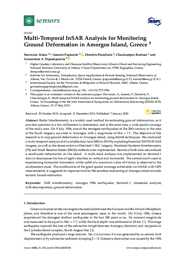 (PDF) Multi-Temporal InSAR Analysis for Monitoring Ground Deformation ...