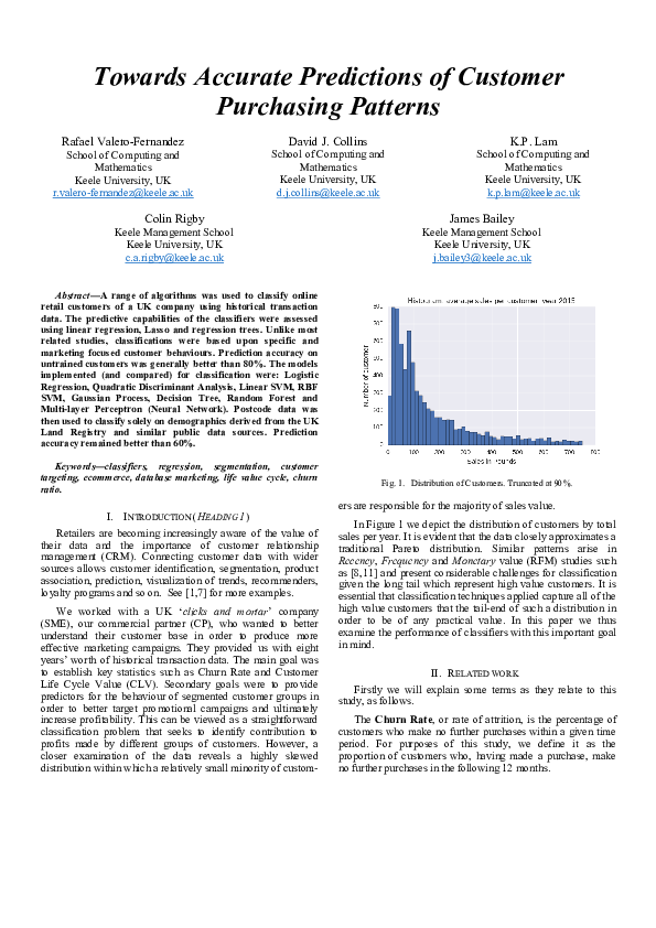 (PDF) Towards Accurate Predictions of Customer Purchasing Patterns