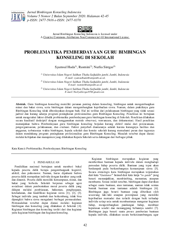 (PDF) Problematika Pemberdayaan Guru Bimbingan Konseling DI Sekolah