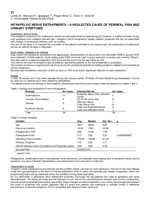 (PDF) Intrapelvic nerve entrapments – a neglected cause of perineal ...