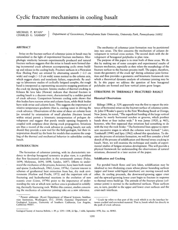 (PDF) Cyclic fracture mechanisms in cooling basalt